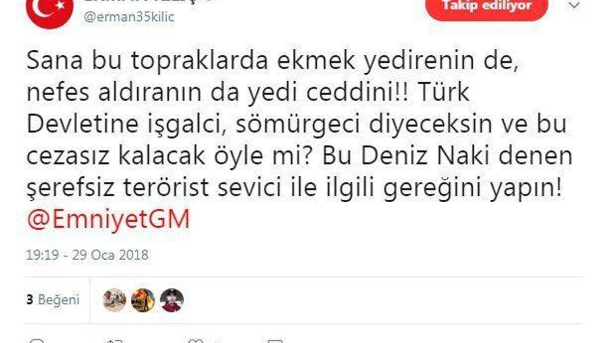 Erman Kılıç'tan Deniz Naki'ye sert mesaj! - Futbol Haberleri - Spor